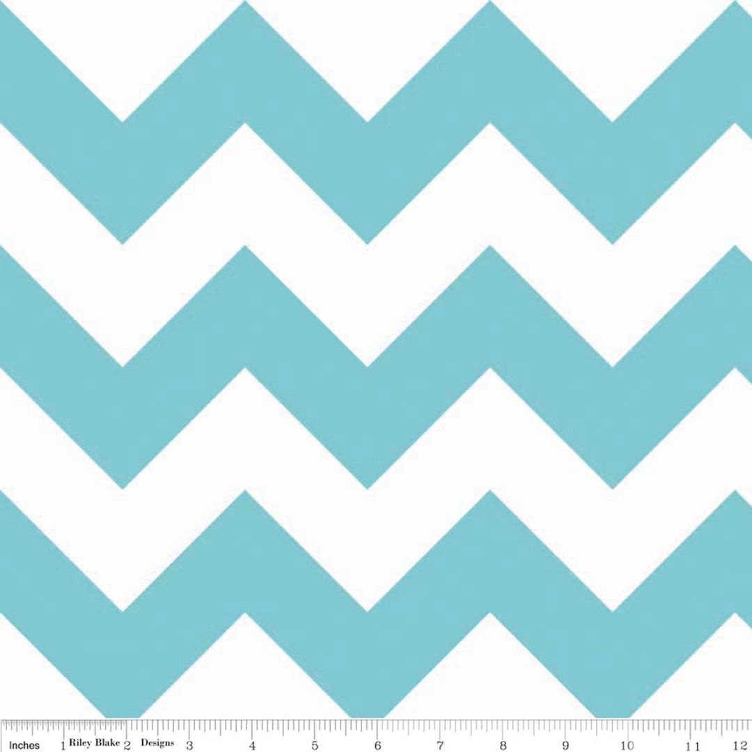 Aqua Chevron/ Chevron Fabric/ Blue Chevron Fabric/ Chevron Stripe ...