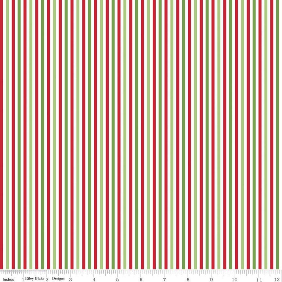 Christmas Stripes / Red and Green Stripes / Striped Cotton / Stripe ...