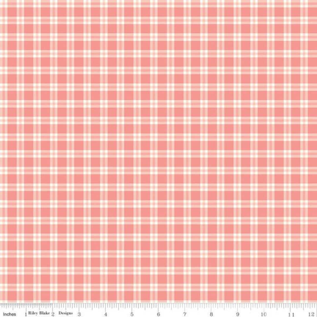 Coral Plaid Fabric, Riley Blake Designs Cotton - Etsy