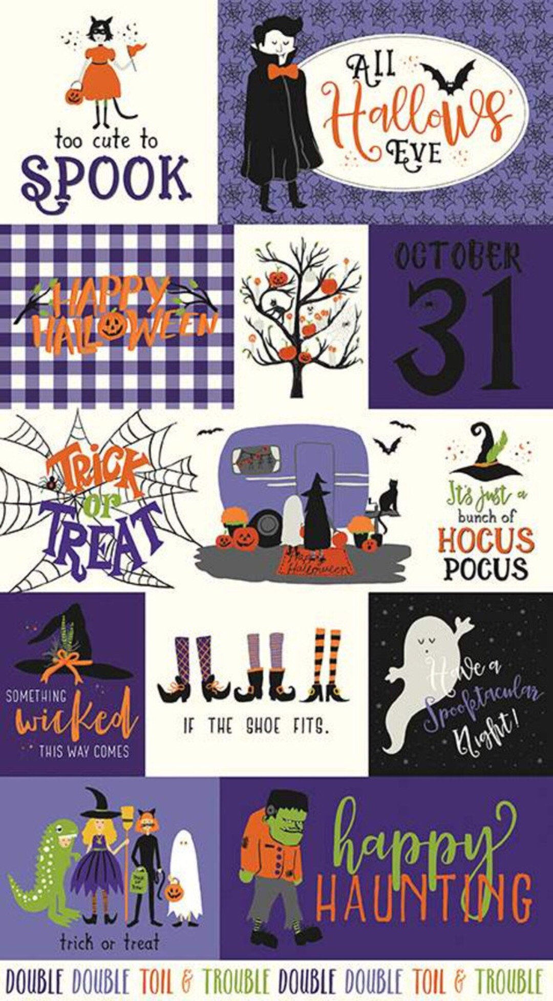 Hocus Pocus Cotton Fabric Panel: Riley Blake Halloween Collection - Etsy