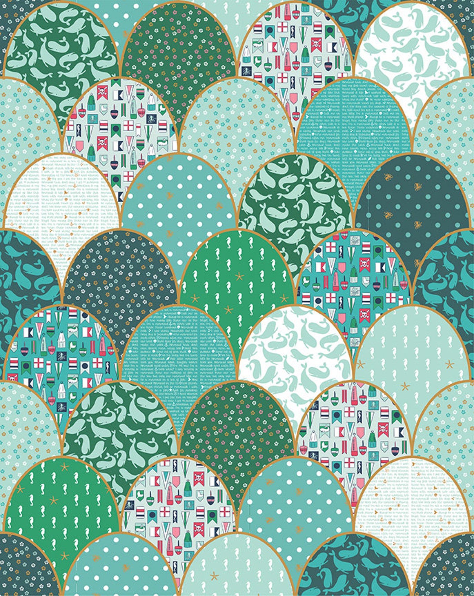 Clamshell Panel / Mermaid Panel / Mermaid Fabric / Ahoy Mermaids ...