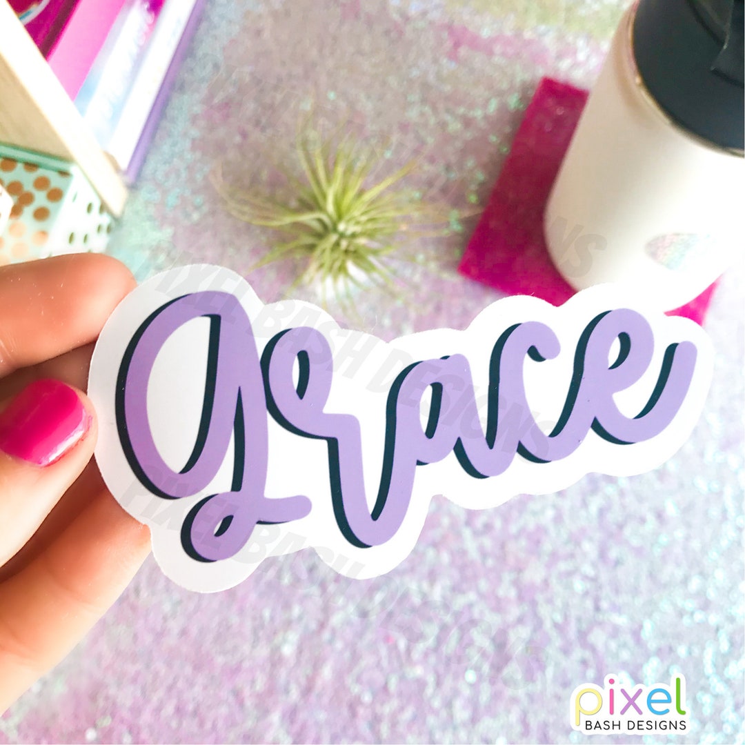 Name Sticker With Black Shadowing| Vinyl, Water Resistant or Waterproof ...