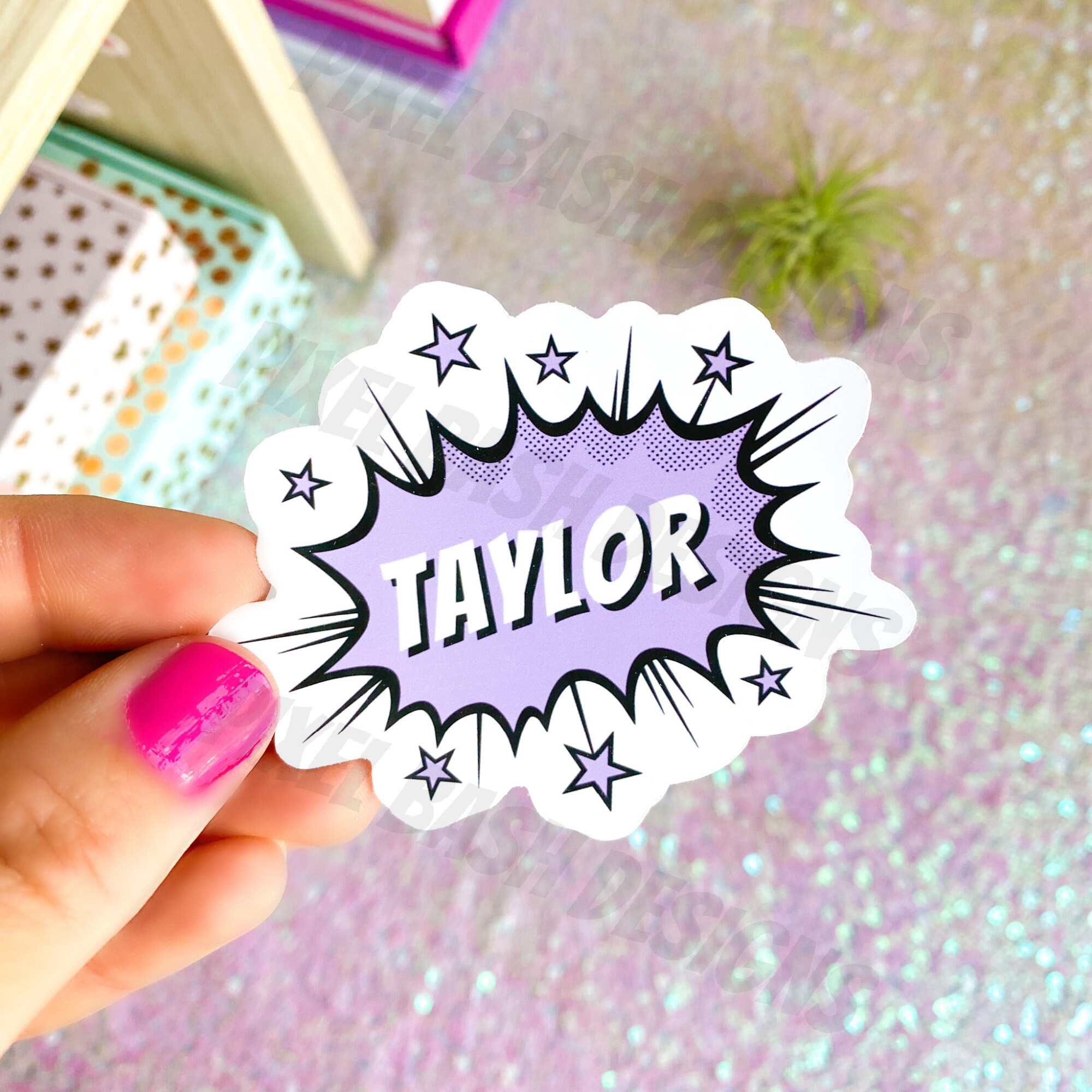 Comic Book Style Name StickerVinyl WaterProof or Resistant | Etsy