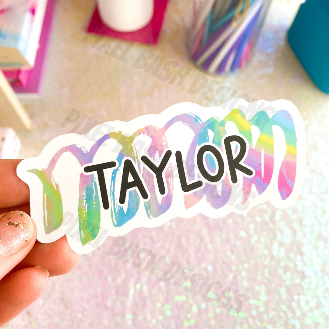 Personalized Scribble Name Sticker Water Resistant or Waterproof Die ...