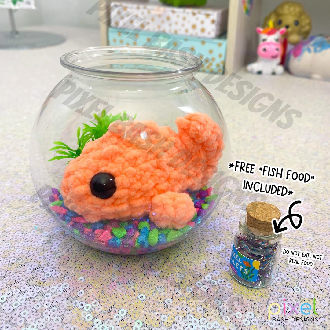 Pixel Bash Pet Fish|desk Pet|classroom Pet|crochet Gifts|no Mess Fish ...