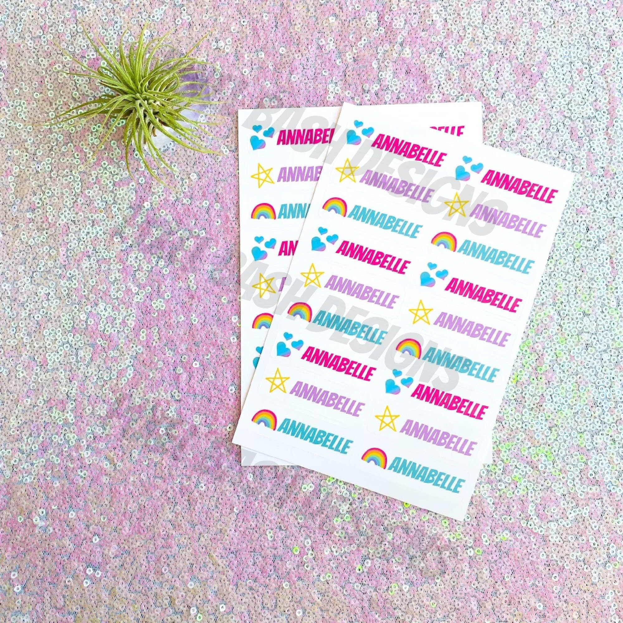 Personalized Fun Bright Name Sheet Labels Vinyl Kiss Cut - Etsy