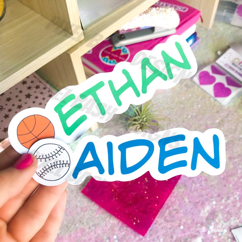 Personalized Name Vinyl Sticker, Activity Theme, Water Resistant - Etsy