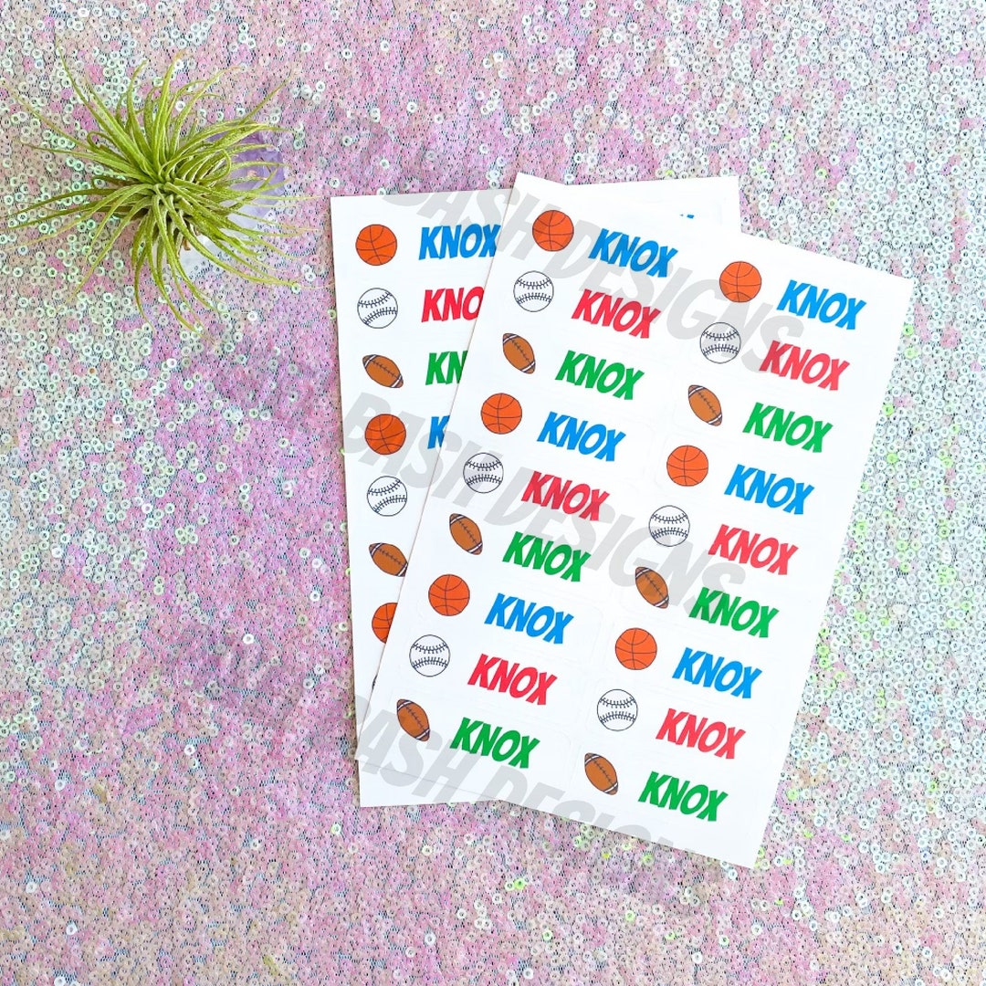 Personalized Sports Themed Sheet Labels| Vinyl, Kiss Cut| Name Labels ...