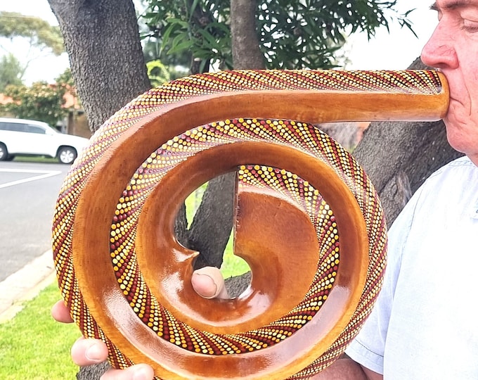 Spiral DIDGERIDOO Travel Didge. FREE Carry Bag & Display Stand ...