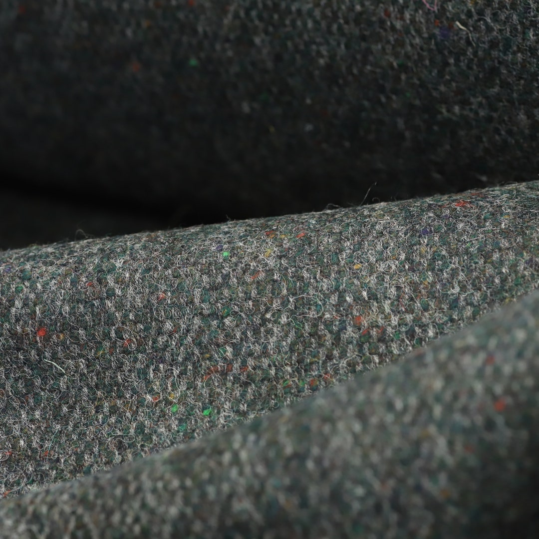 Forest Rainbow Flecked Mix 100% Wool Tweed Fabric UK Made Cloth **sold ...