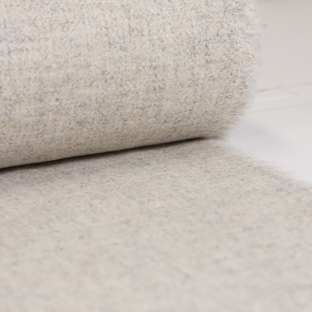 Natural Mix 100% Wool Tweed Fabric UK Made Cloth **sold by the Half ...