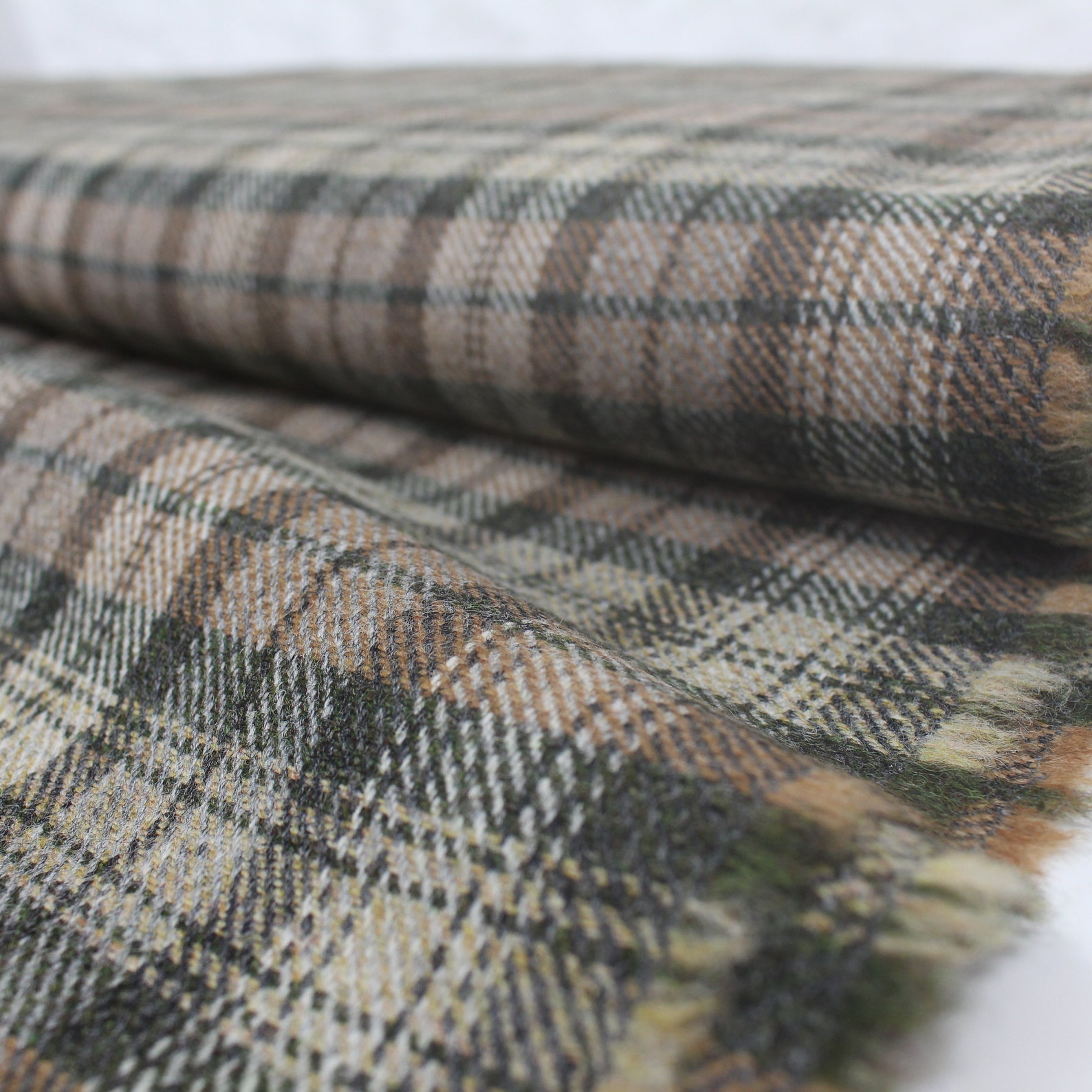 Woodlands Summer Plaid 100% Wool Tweed Fabric UK Made Cloth - Etsy