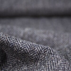 Black Herdwick 100% Wool Tweed Fabric UK Made Cloth sold by the Half ...