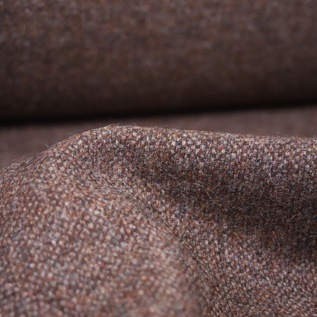 Mottled Coffee 100% Wool Tweed Fabric UK Made Cloth sold by - Etsy