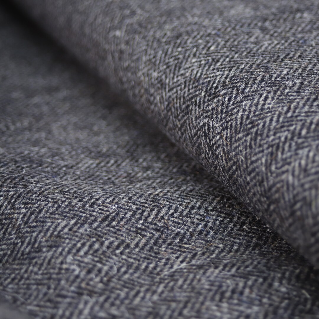 Black Herdwick 100% Wool Tweed Fabric UK Made Cloth sold by the Half ...