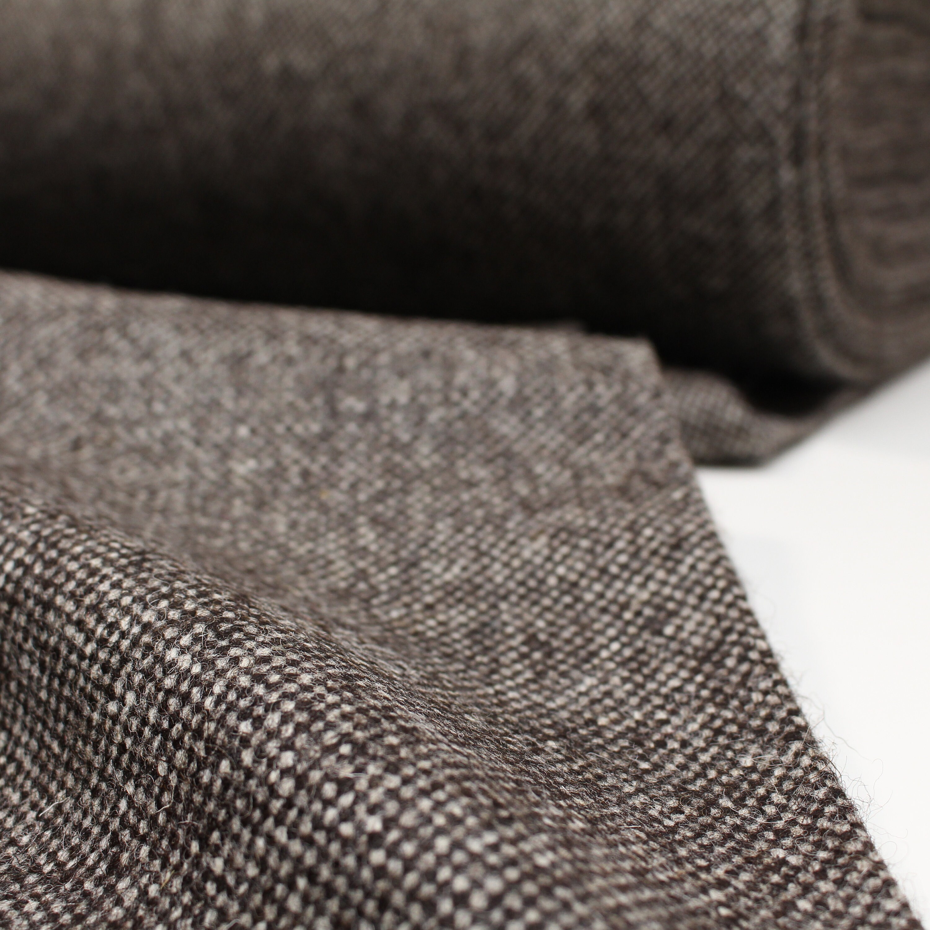 Dark Brown Hopsack 100% Wool Tweed Fabric UK Made Cloth sold - Etsy