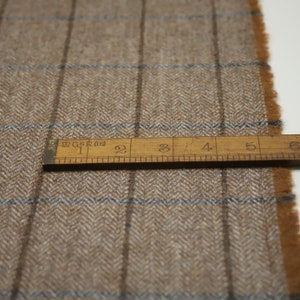 Woodland Windowpane 100% Wool Tweed Fabric UK Made Cloth **sold by the ...
