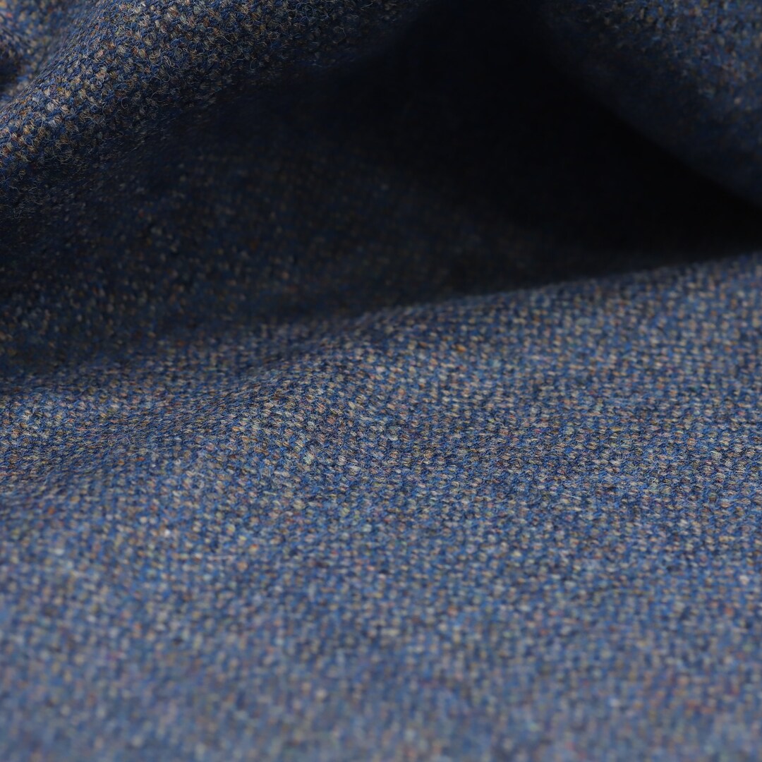 Mottled Blue 100% Wool Tweed Fabric UK Made Cloth sold by the Half ...