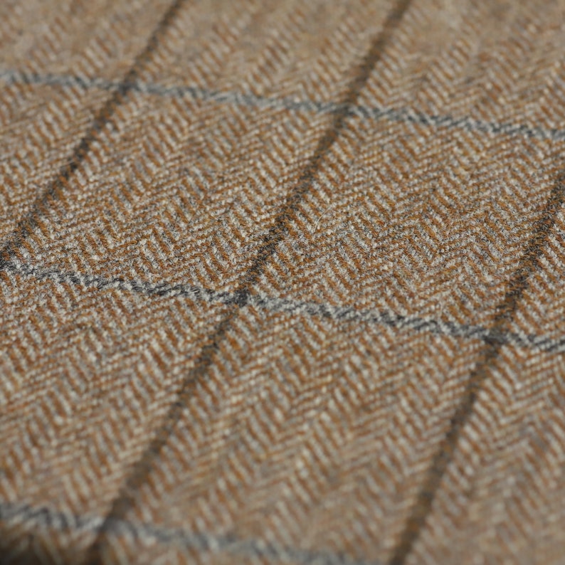 Woodland Windowpane 100% Wool Tweed Fabric UK Made Cloth **sold by the ...
