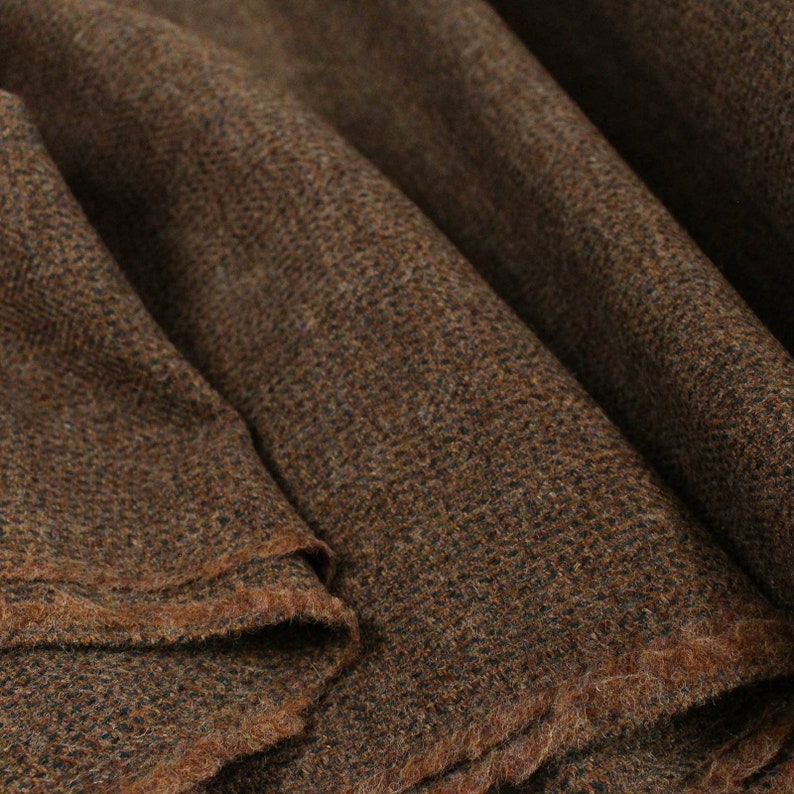 Light Brown 100% Wool Tweed Fabric UK Made Cloth Sold By | Etsy