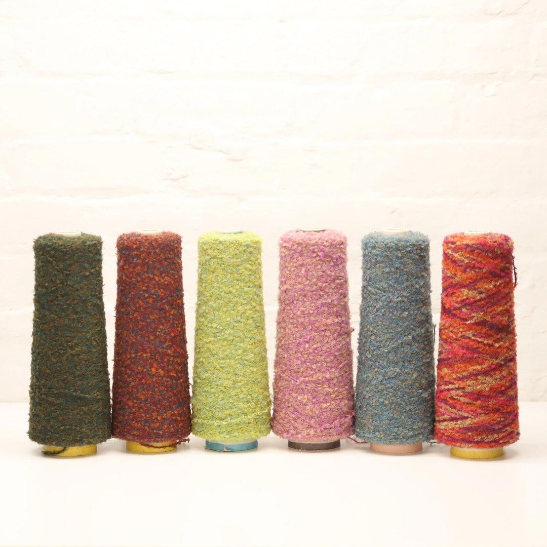 Beautiful 6x 350g Boucle Wool Cone Yarn Weaving Craft Fibre 12WPI - Etsy