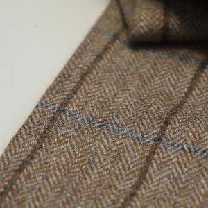 Woodland Windowpane 100% Wool Tweed Fabric UK Made Cloth **sold by the ...