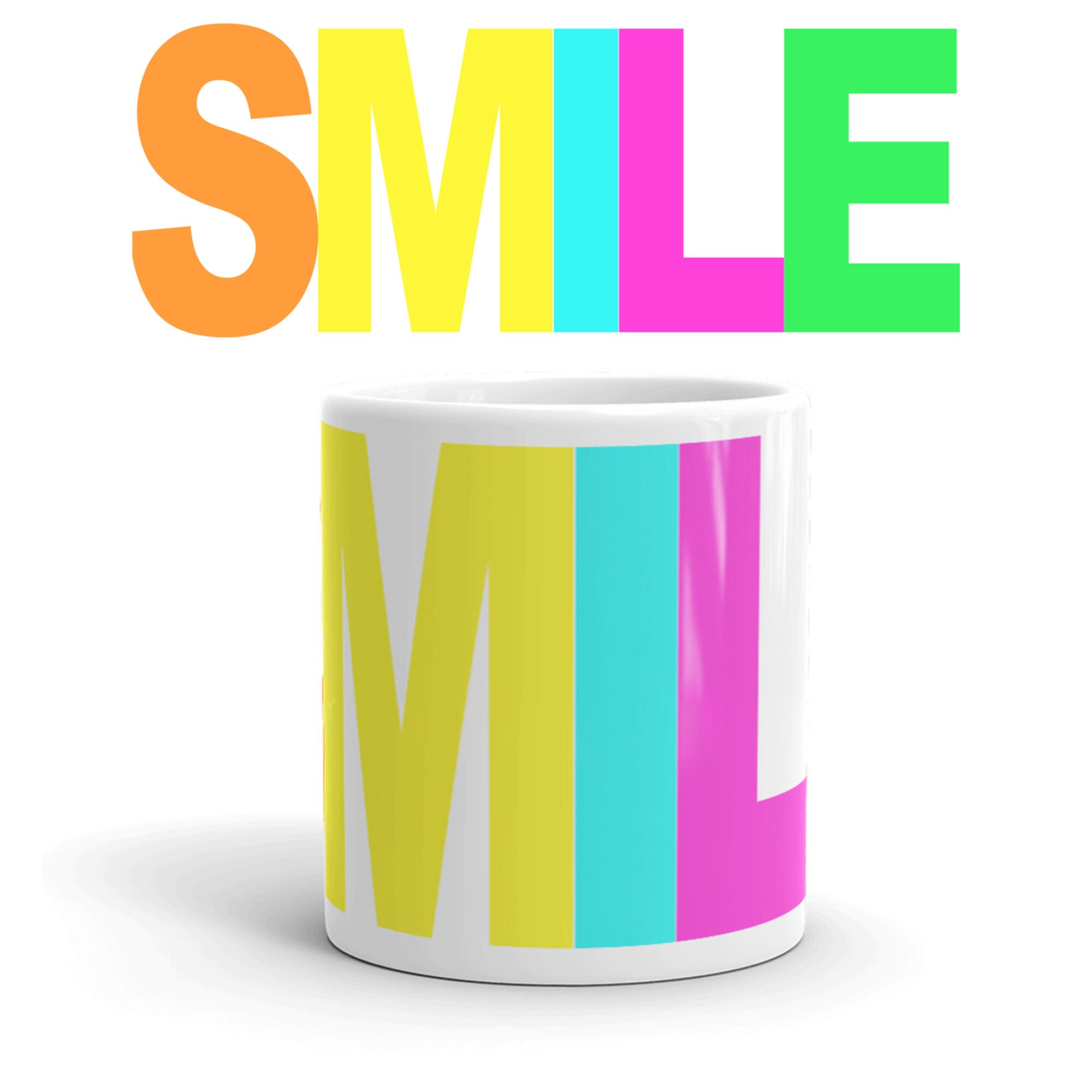 Rainbow Smile Coffee Mug, Mugs With Sayings, Ceramic Mug, Inspirational ...