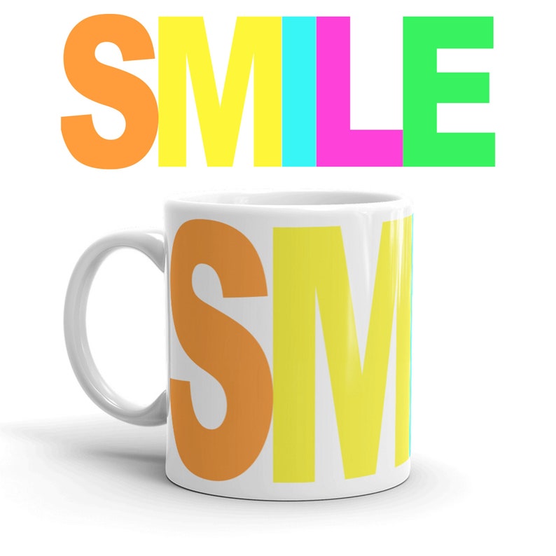 Rainbow Smile Coffee Mug Mugs With Sayings Ceramic Mug - Etsy
