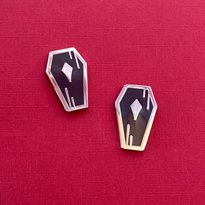 Silver Gothic Vampire Coffin Halloween Hard Enamel Pins - Etsy