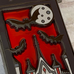 Gothic Vampire Castle Halloween Hard Enamel Pin - 2.25" Tall - Spooky ...