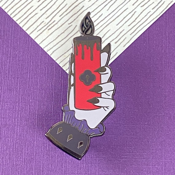 Gothic Vampire Hand with Black Flame Candle Glass Halloween | Etsy