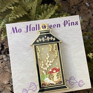 Forest Mushroom Lantern Enamel Pin - Halloween, Fairy, Fae, Magic ...