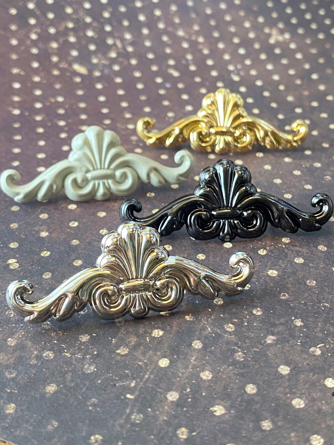 Art Nouveau Enamel Pin 2" Wide - Frame Sides, Corner Display, Pin Board ...