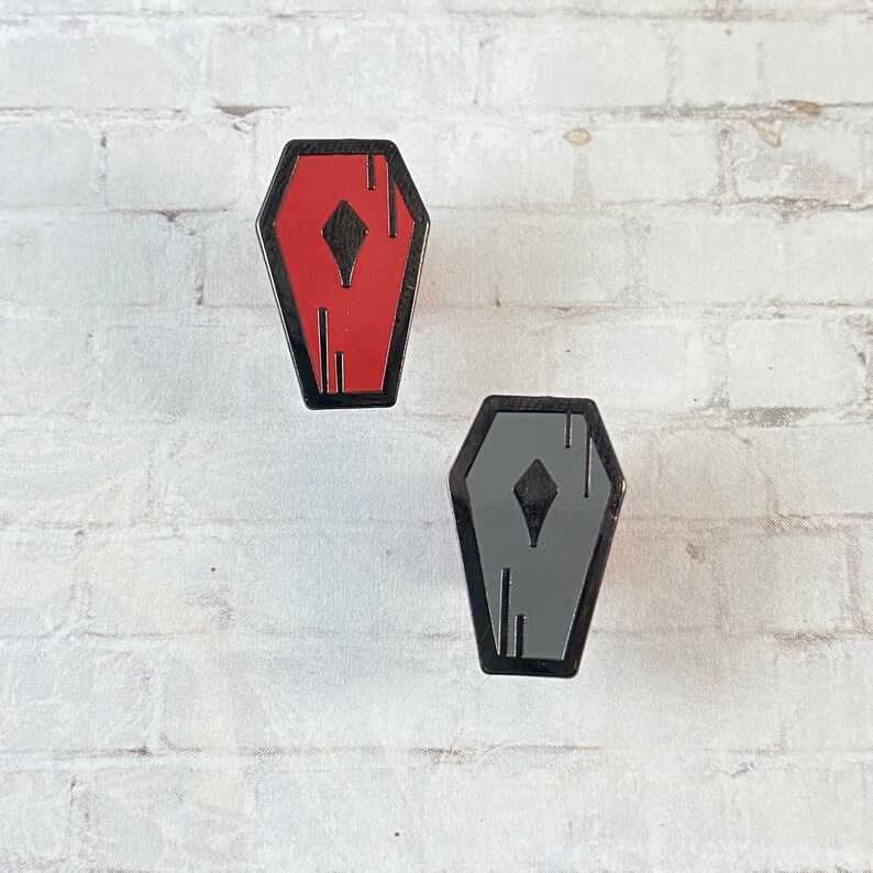 Gothic Vampire Coffin Halloween Hard Enamel Pins .75 - Etsy