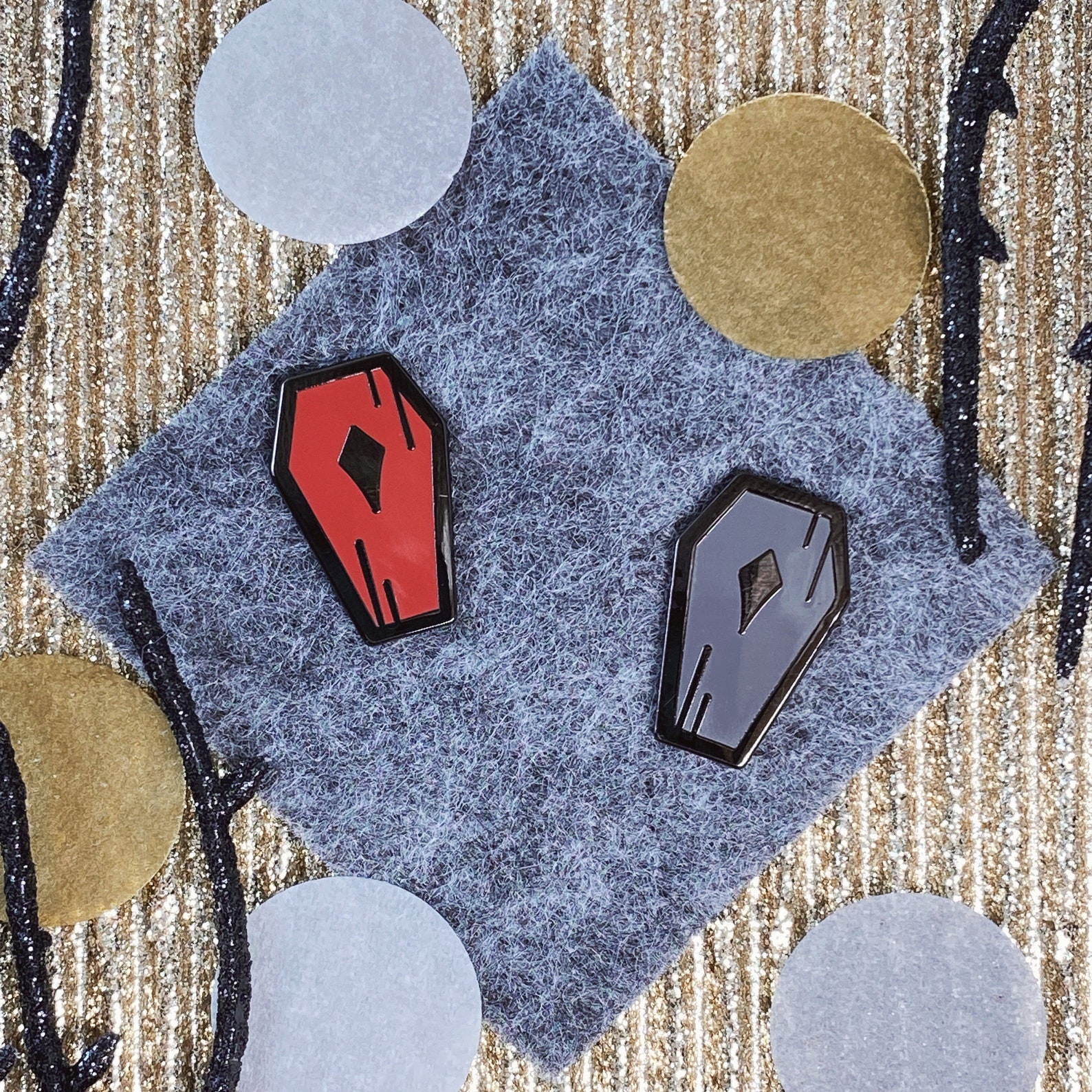 Gothic Vampire Coffin Halloween Hard Enamel Pins .75 - Etsy