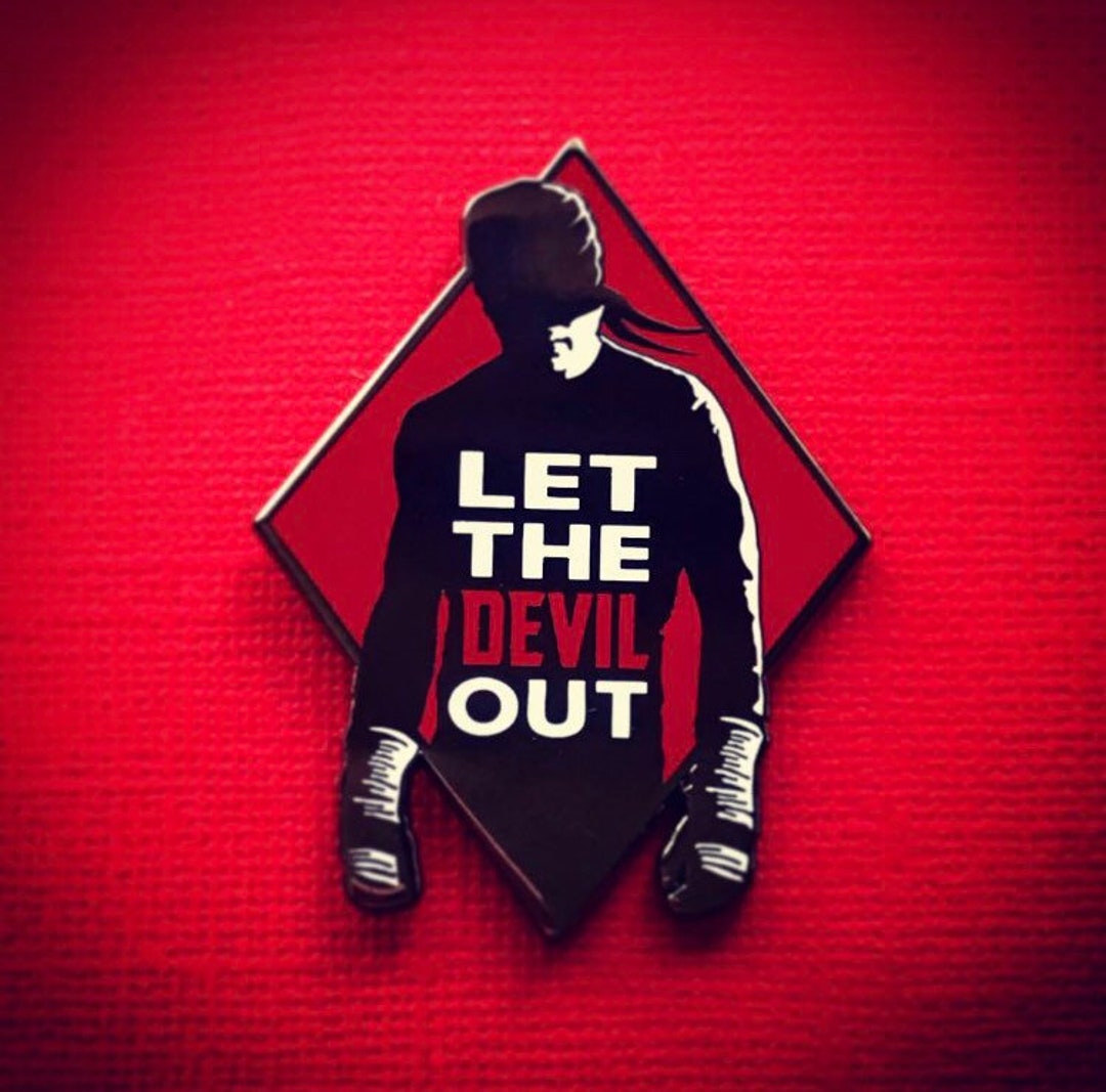 DD - Let the Devil Out - 1.75" Black Nickel Pin - Black Costume ...