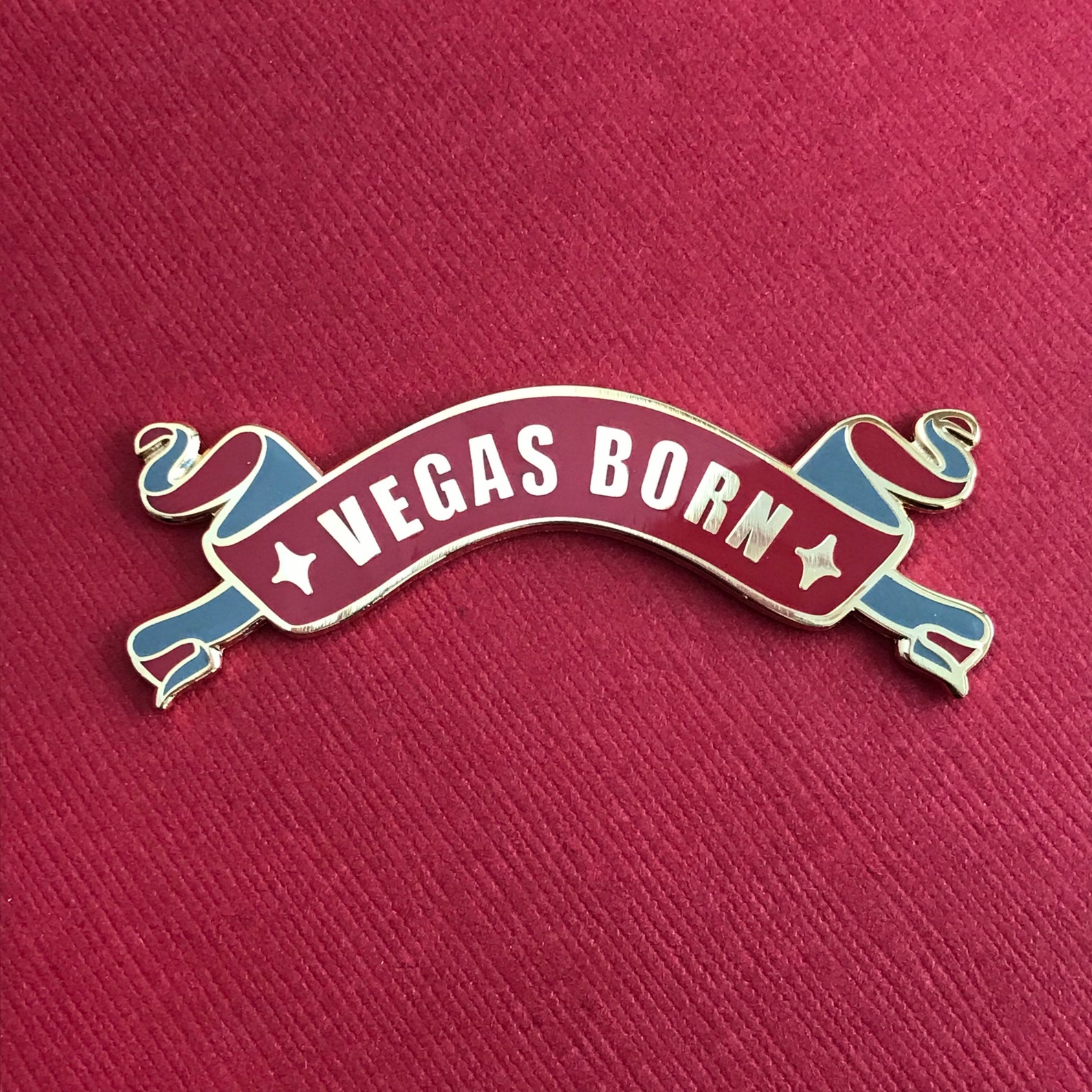 Vegas Born 2 Wide Lapel Pin Red Gray Black Las | Etsy