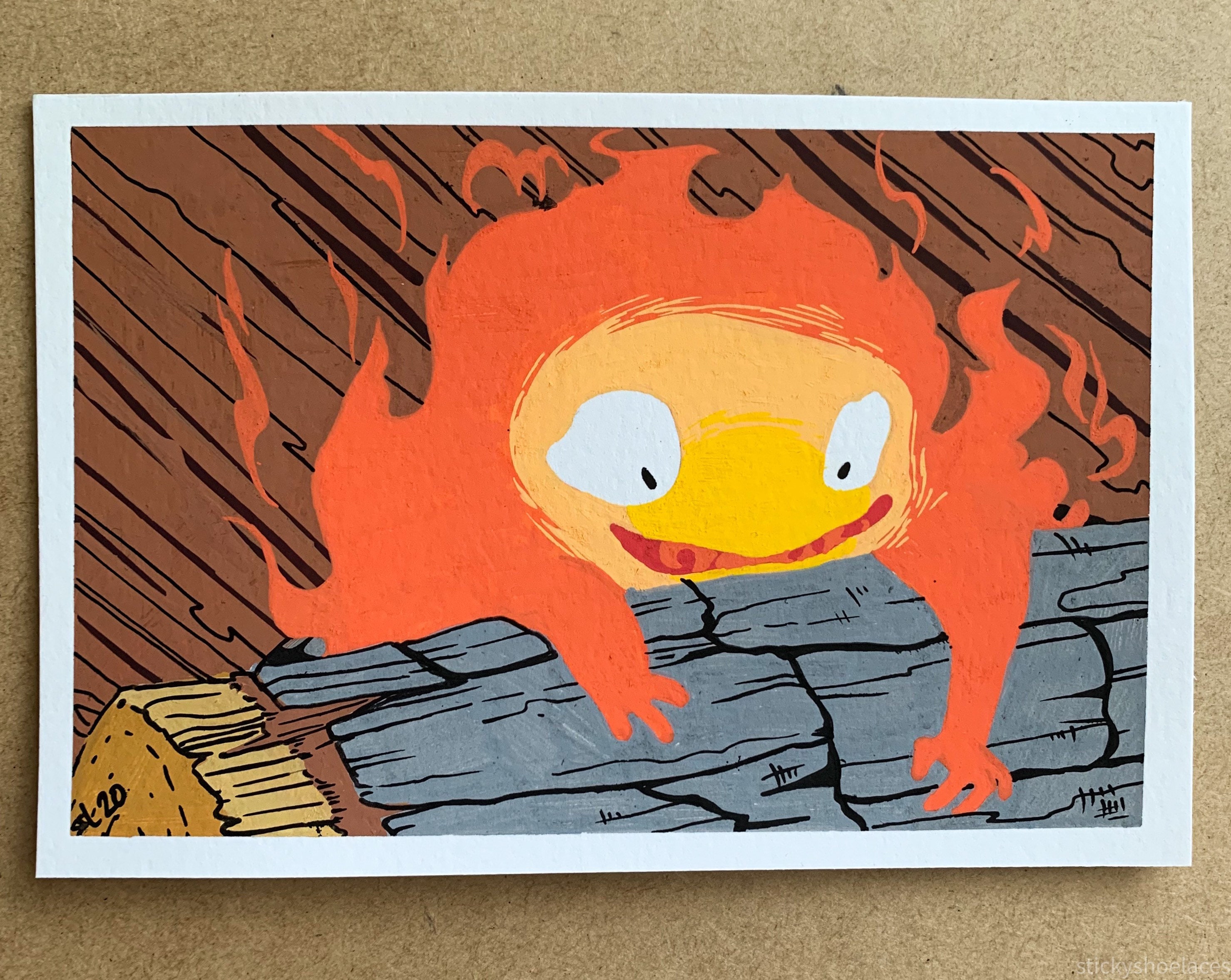 Château En Mouvement De Howl Calcifer Poster