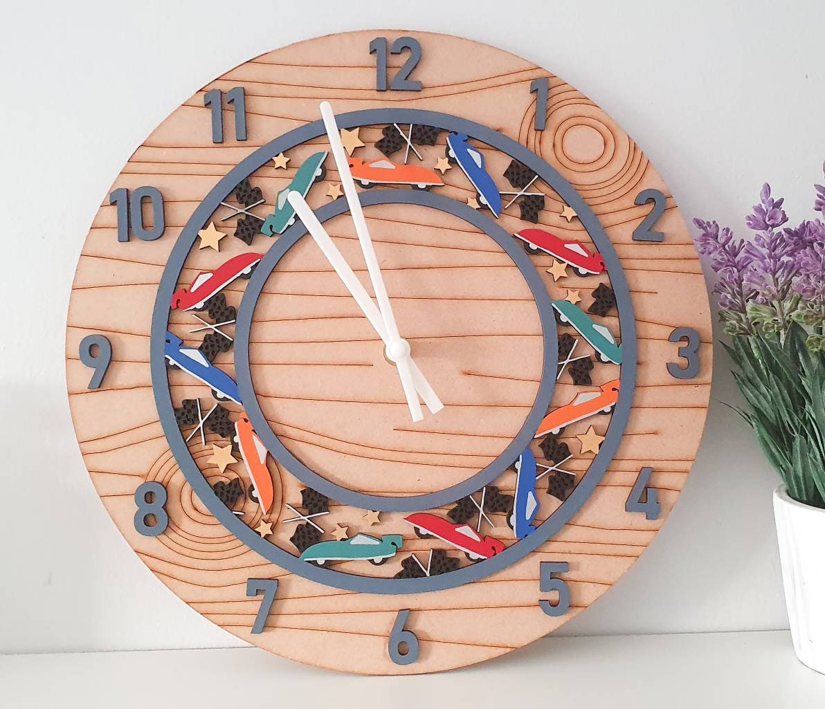 Racing Car Hanging Clock. Wall Art Time Teller. - Etsy UK