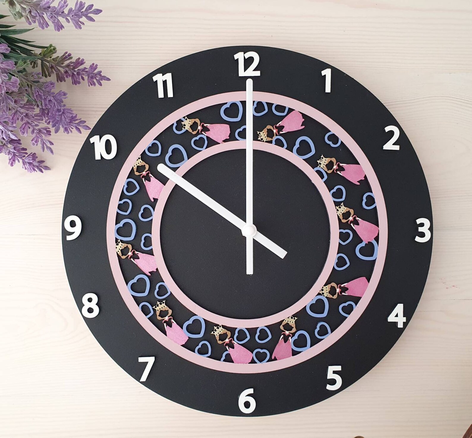 Princess Themed Wall Clock. Bedroom Nursery Art Time Teller. - Etsy