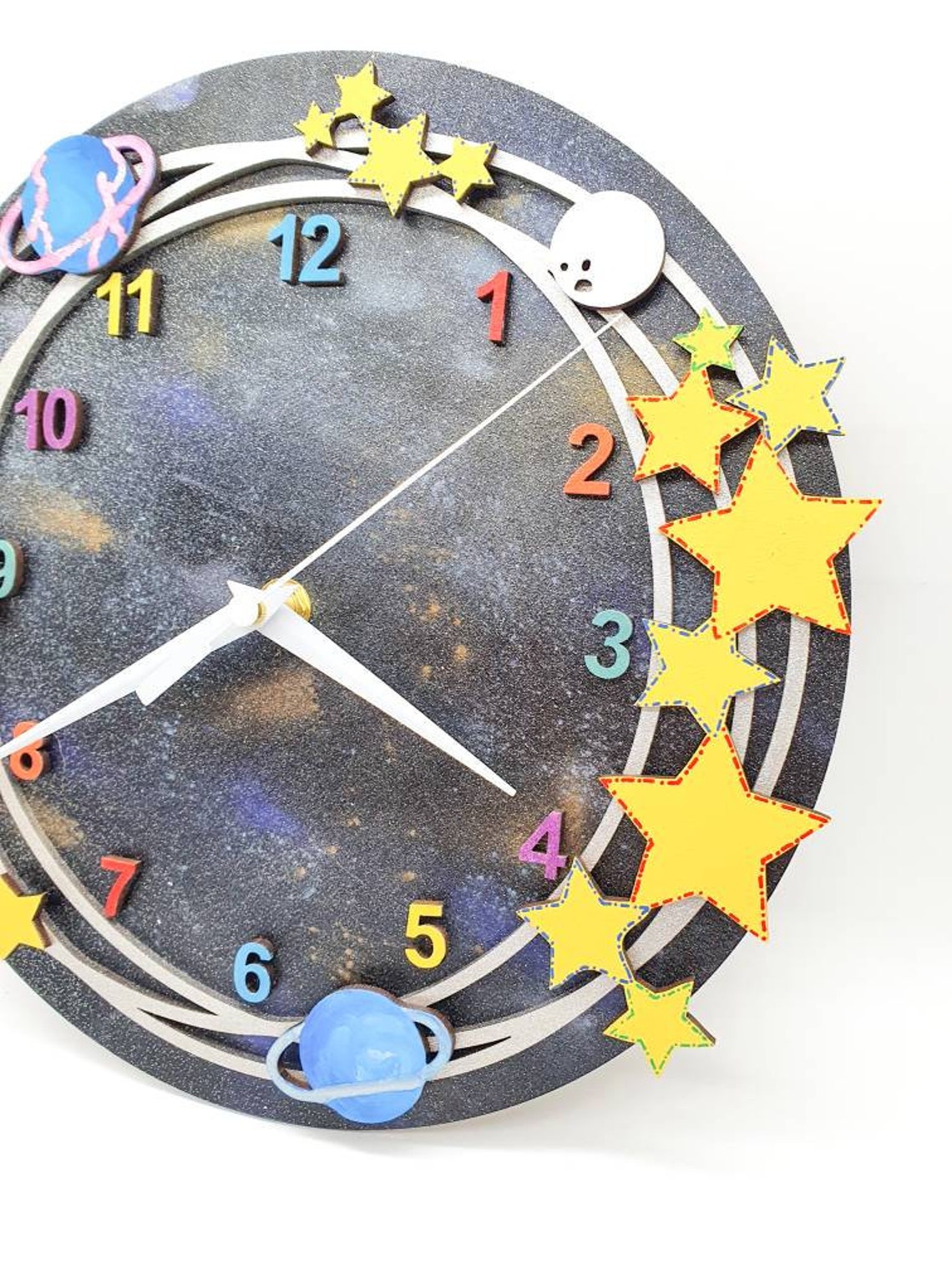 Personalised space themed clock out of this world time piece. | Etsy