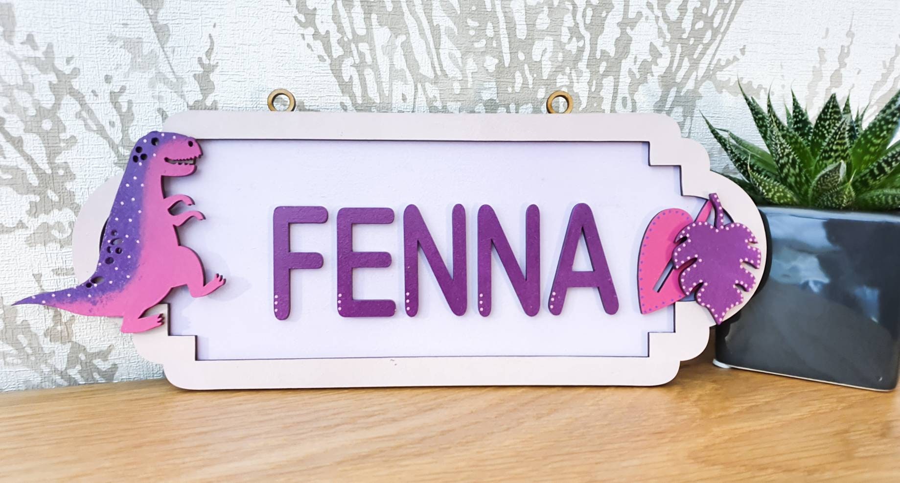 Dino Themed Personalised Wooden Door Signs. Dinosaur Children's Bedroom ...