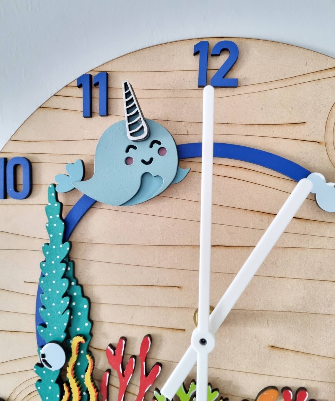 Narwhal, Under the Sea Themed Clock. Wall Art, Time Teller. - Etsy