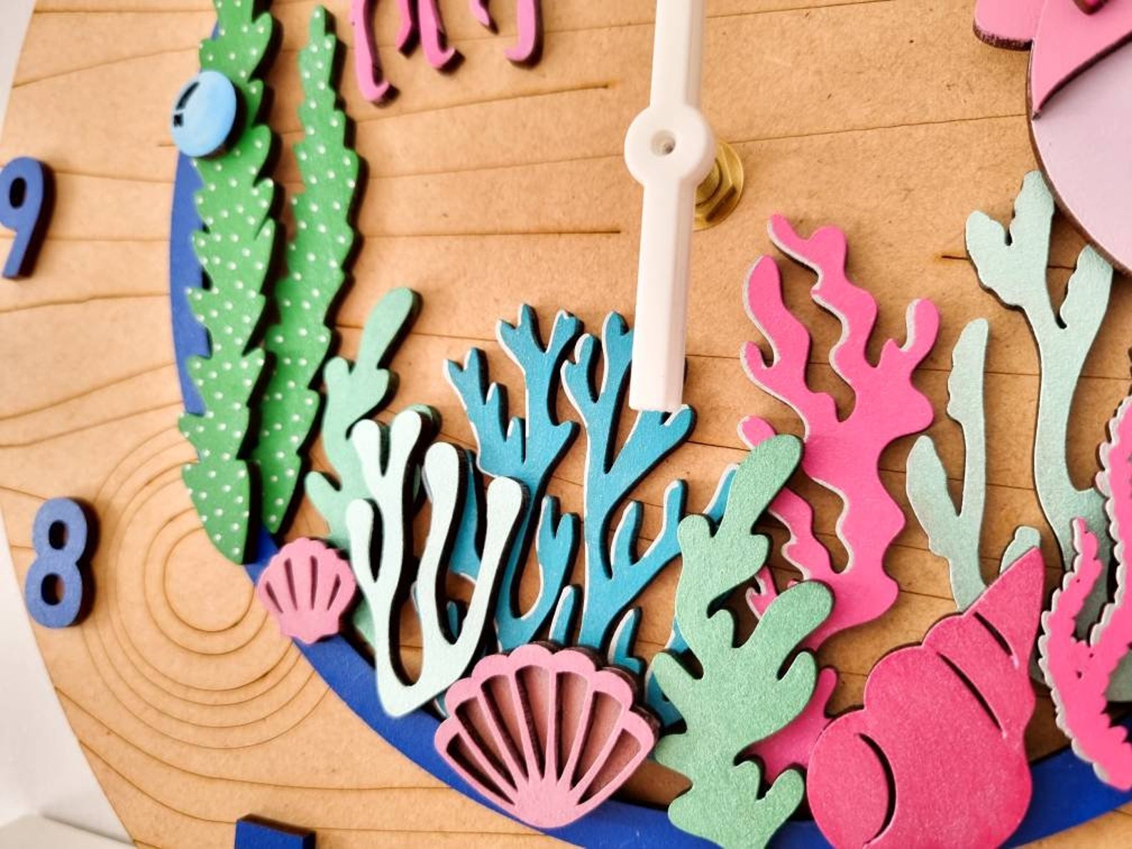 Jelly Fish & Puffer Fish Under the Sea Themed Clock. Wall Art | Etsy