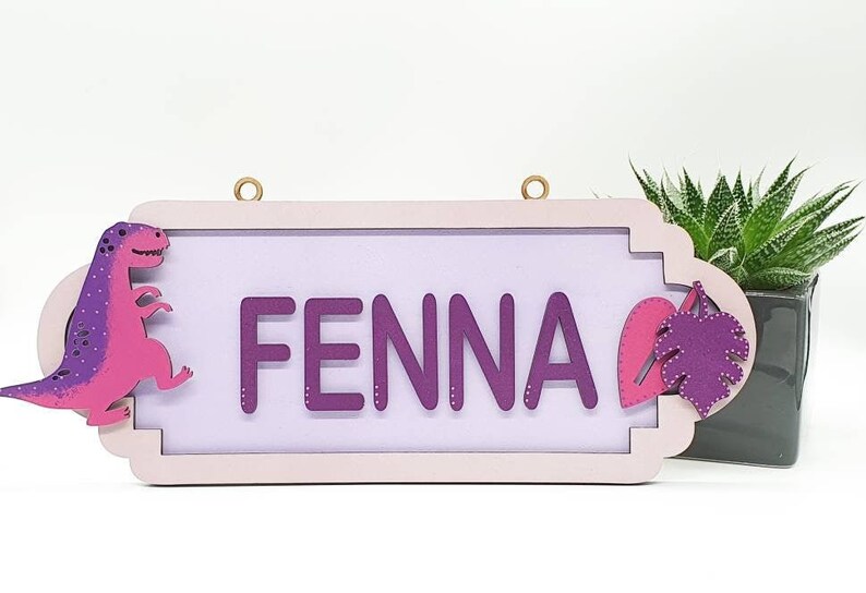 Dino Themed Personalised Wooden Door Signs. Dinosaur Children's Bedroom ...
