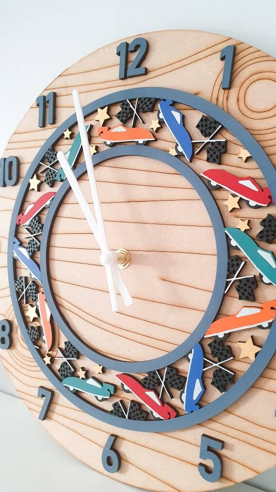 Racing Car Hanging Clock. Wall Art Time Teller. - Etsy UK