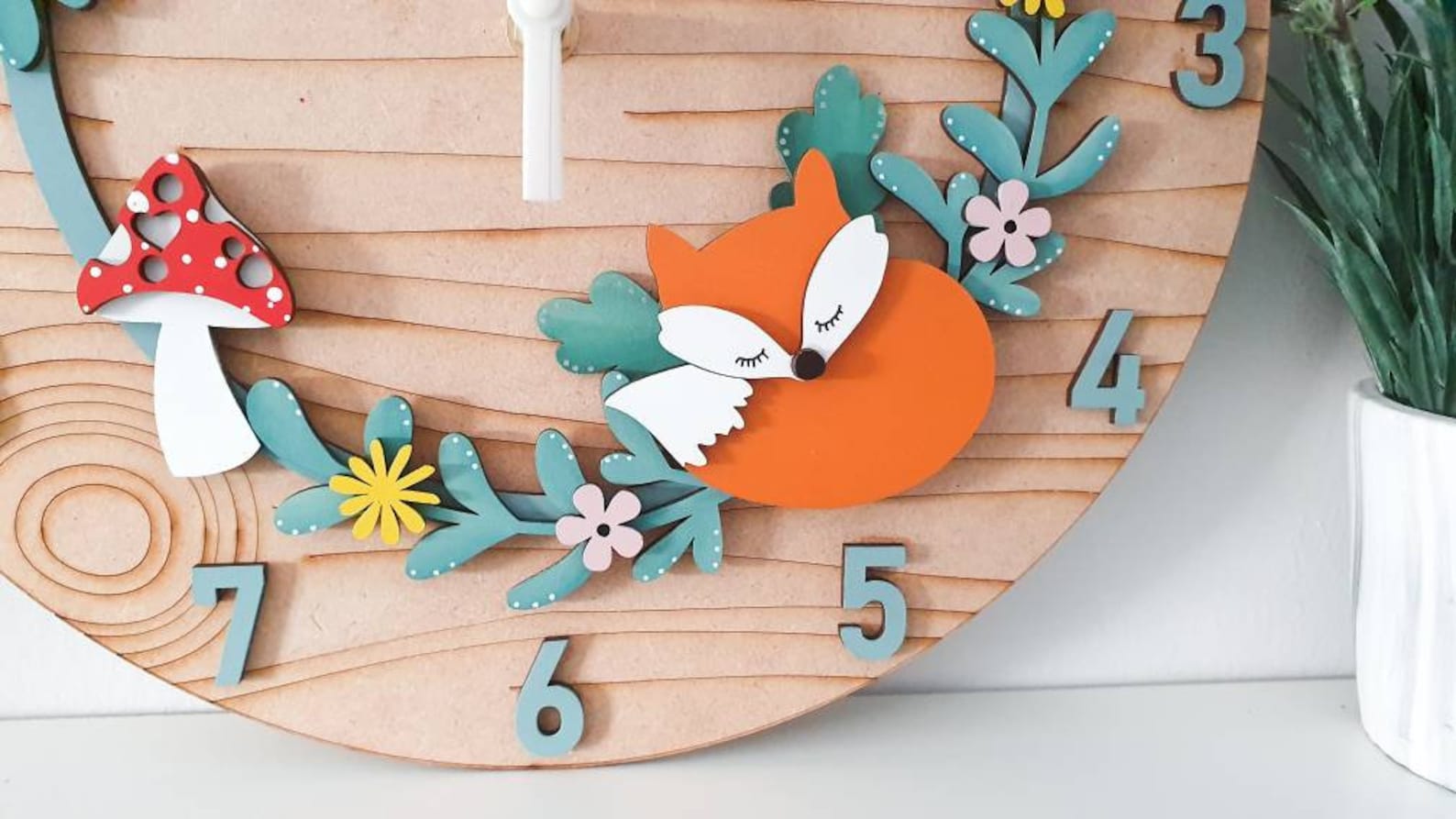 Woodland Fox Themed Wall Clock. Bedroom Nursery Art Time - Etsy