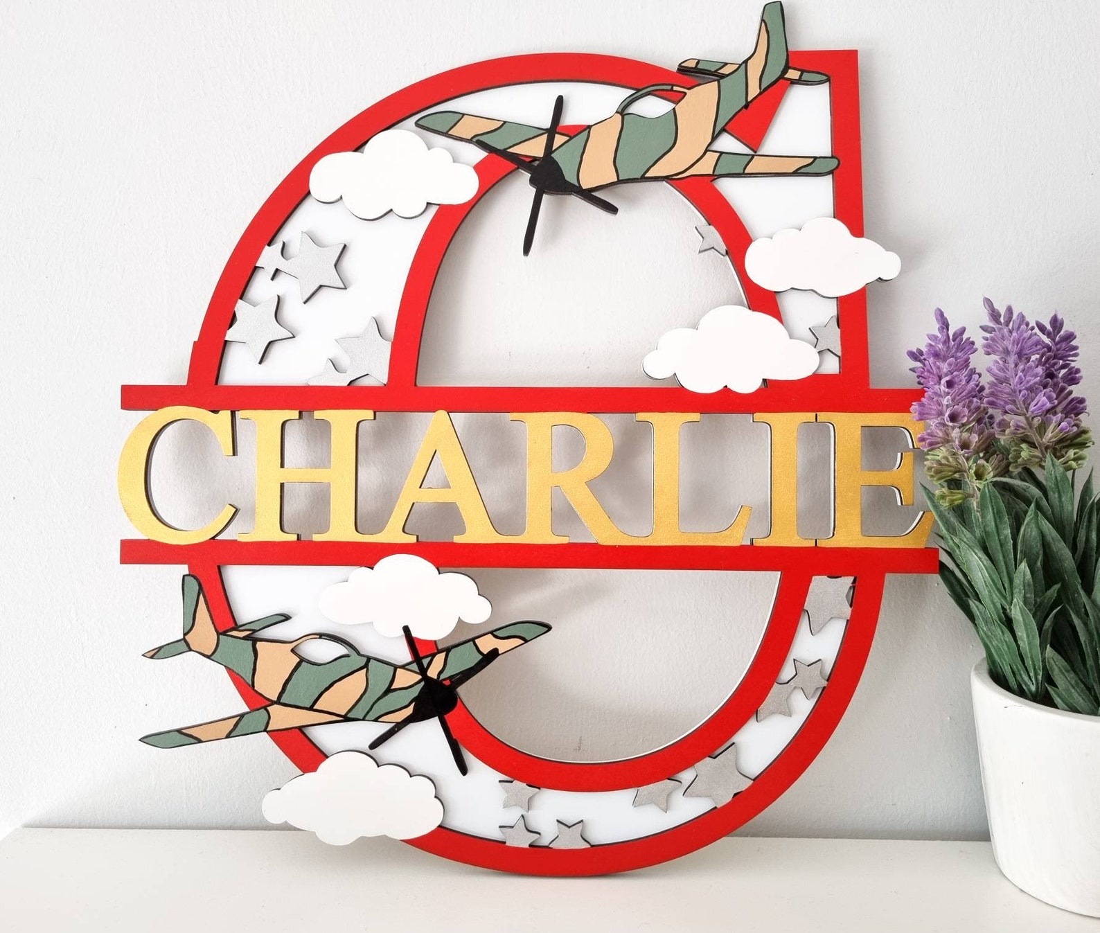 Personalised Aeroplane Themed Letter. Plane Bedroom Decoration Initial ...