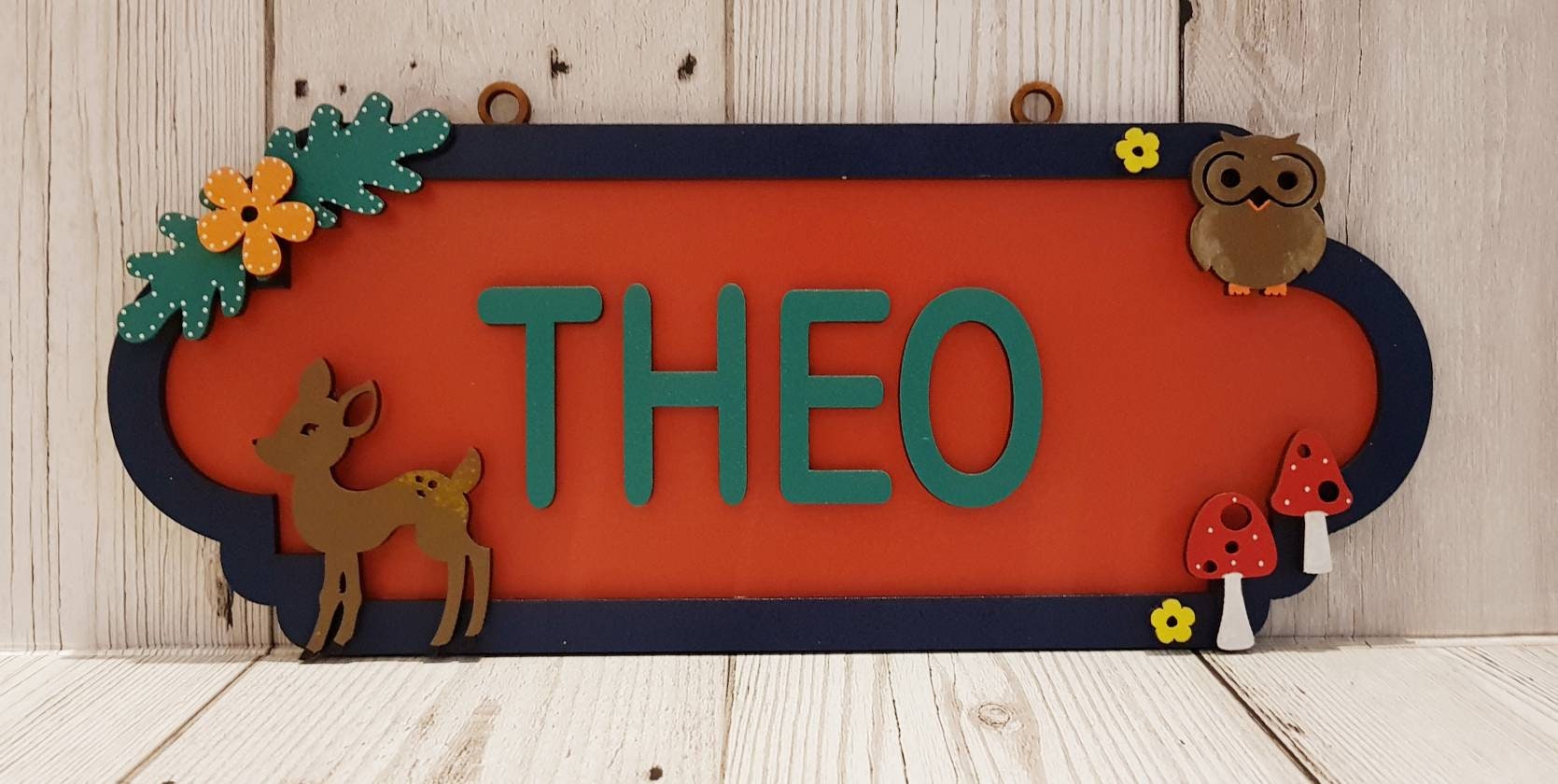 Woodland Themed Personalised Wooden Door Signs. Children's | Etsy UK