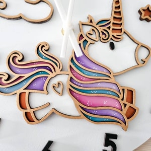 Unicorn Themed Wall Clock. Bedroom, Nursery Art, Time Teller. - Etsy
